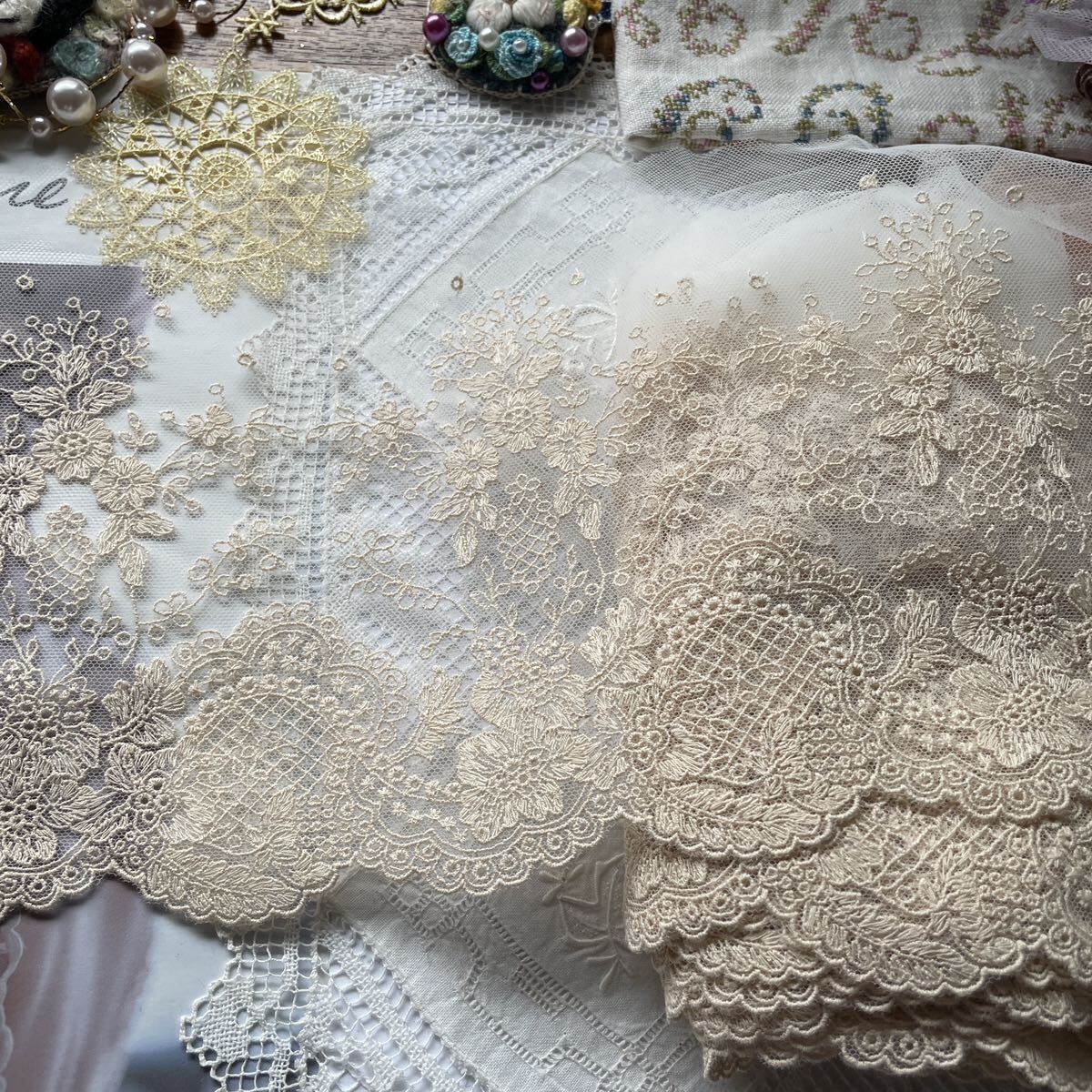 Yahoo!オークション - 1m チュールレース Q2-13