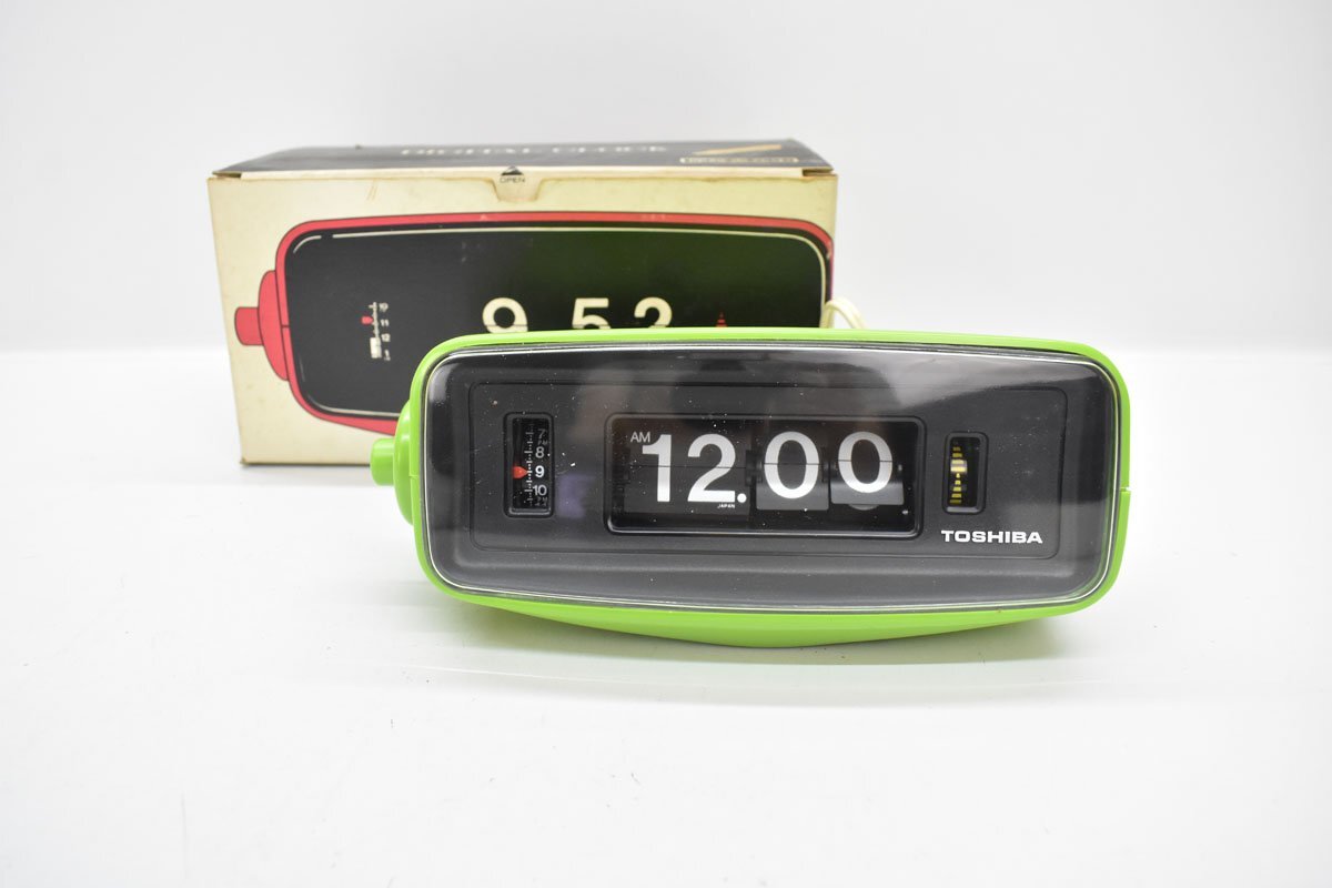 Yahoo!オークション - TOSHIBA TCM-952 パタパタ時計 元箱入り グリー...