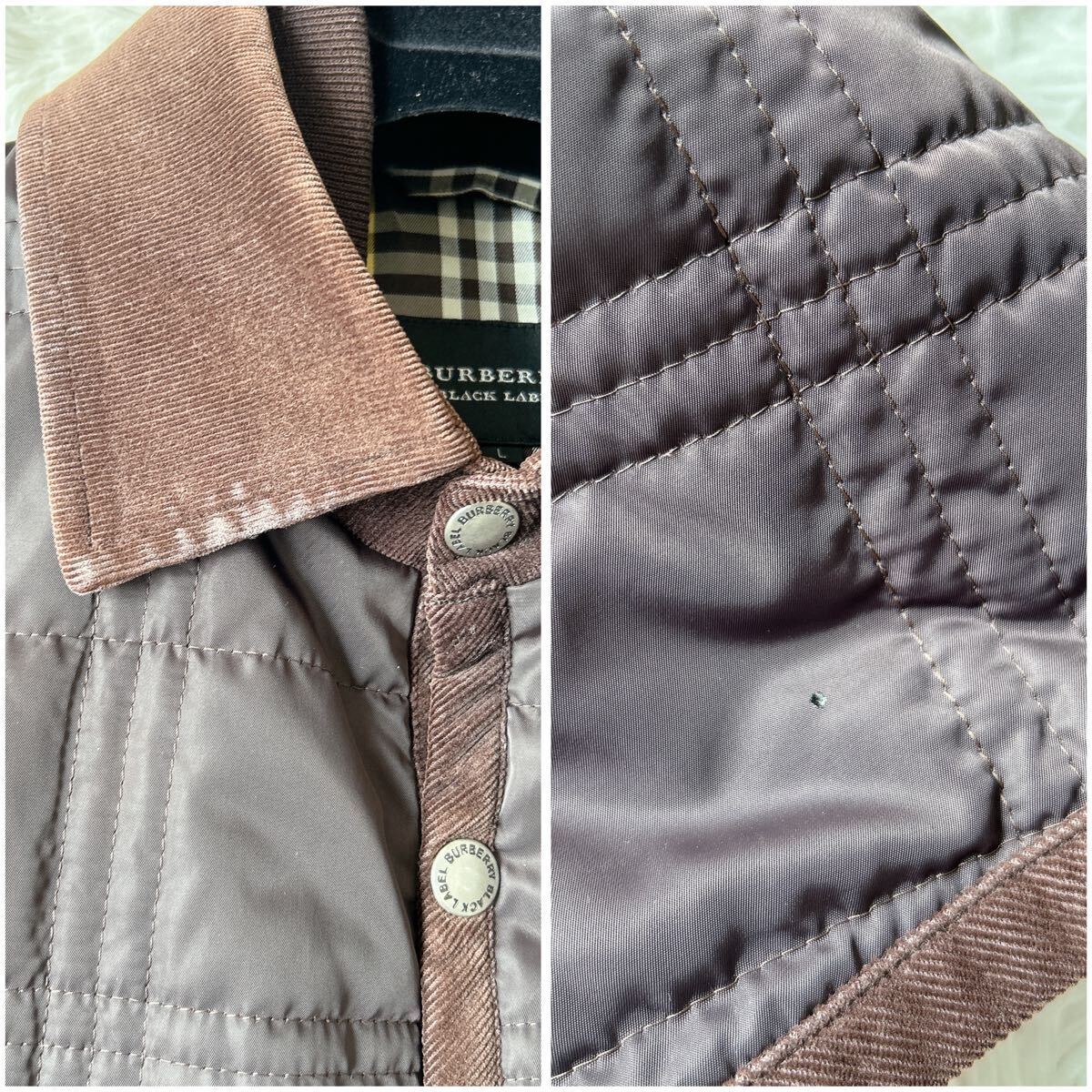 Yahoo!オークション - BURBERRY BLACK LABEL Lサイズ キルティング ジ...