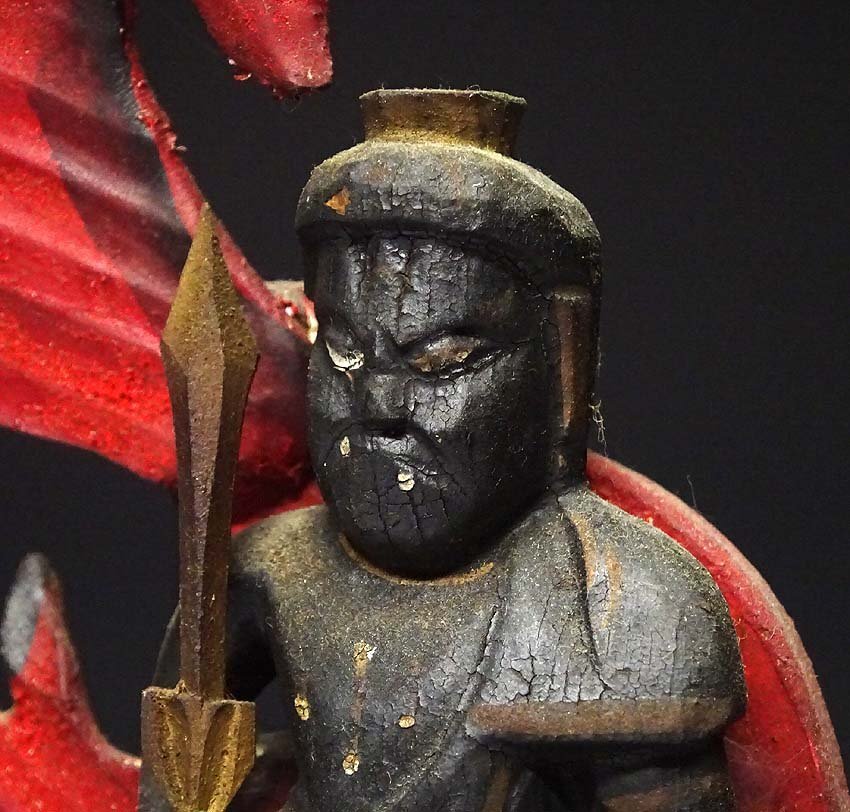 緑屋t 仏教美術 木製 仏像 不動明王 昭和31年 時代物 km/9-2919 緑屋t 仏教美術 木製 仏像 不動明王 昭和31年 時代物 km/9-2919