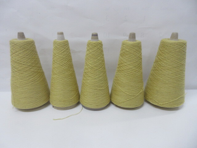 Yahoo!オークション - カシミヤ100％ 2/26番手 マスタード 5本450g x...