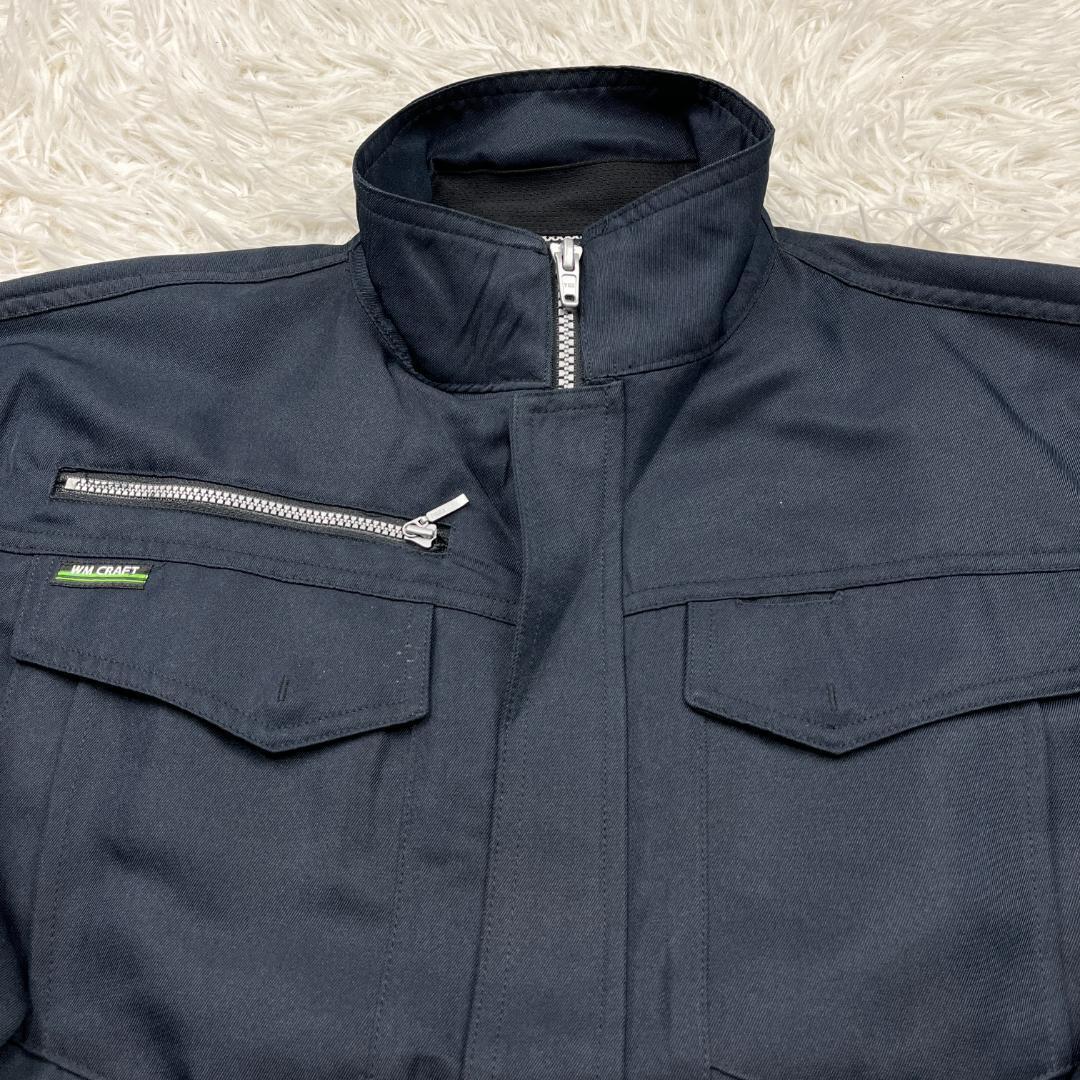 Yahoo!オークション - 【1814】WM BEST CRAFT L 紺色 作業着 長袖 ハイ...