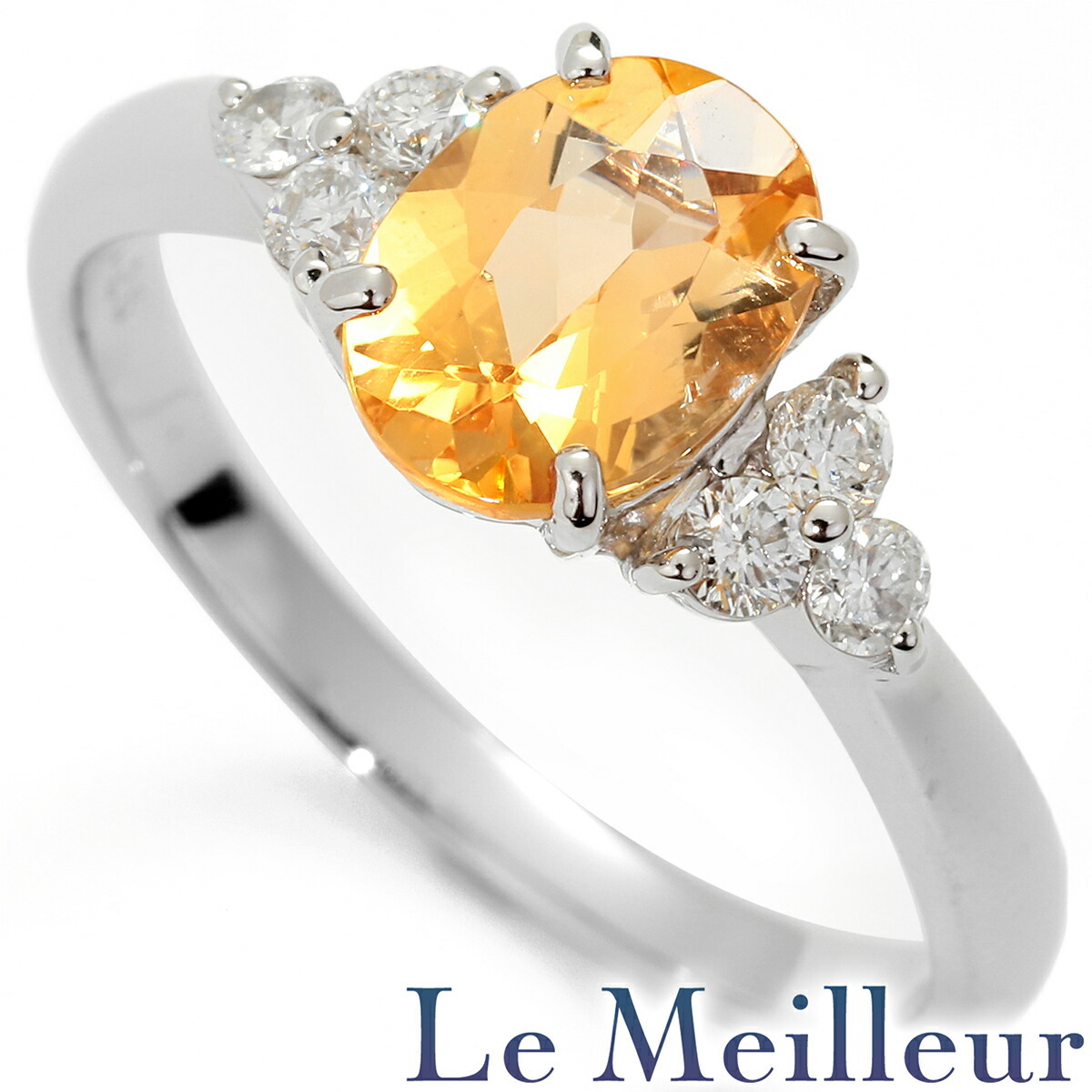 Yahoo!オークション - リング 指輪 インペリアルトパーズ 1.26ct ダイ...