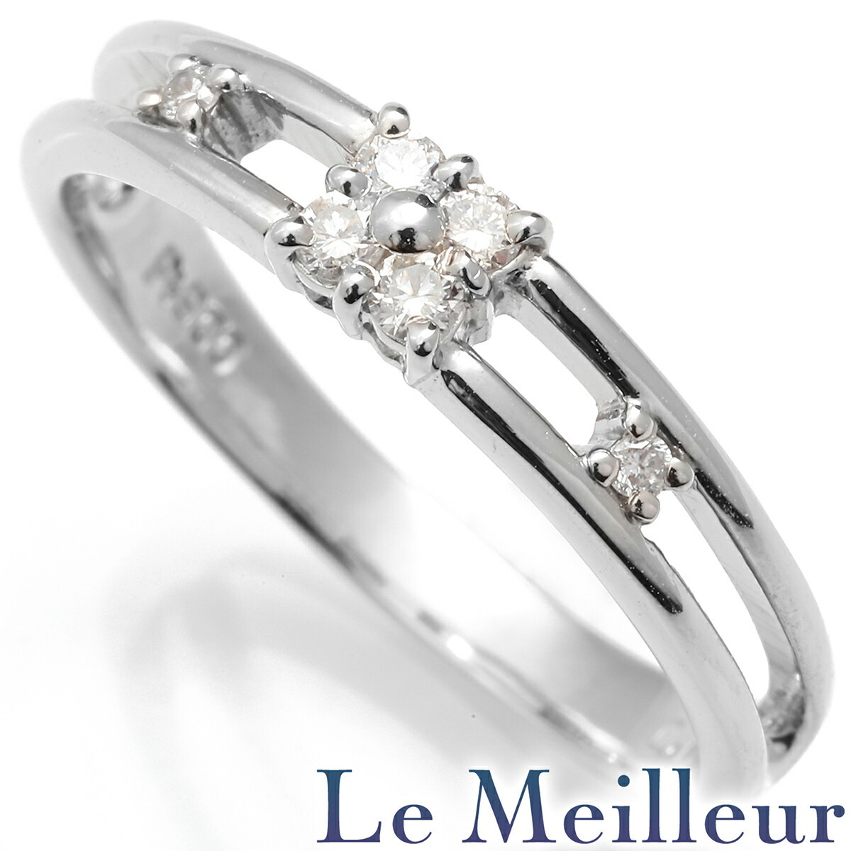 Yahoo!オークション - オープンデザインリング 指輪 ダイヤモンド Pt90...