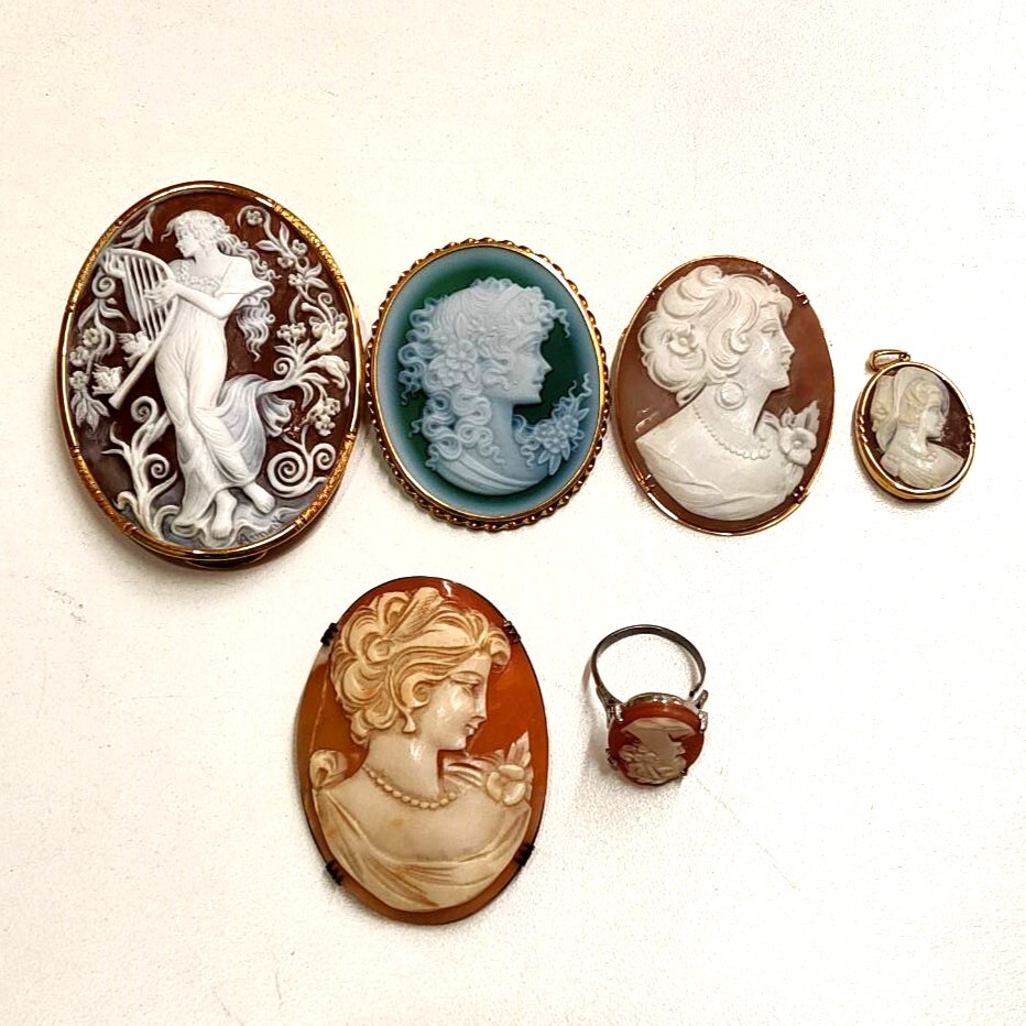 Yahoo!オークション - 1円～ K18 750 約52.0g カメオ ブローチ ペンダ...