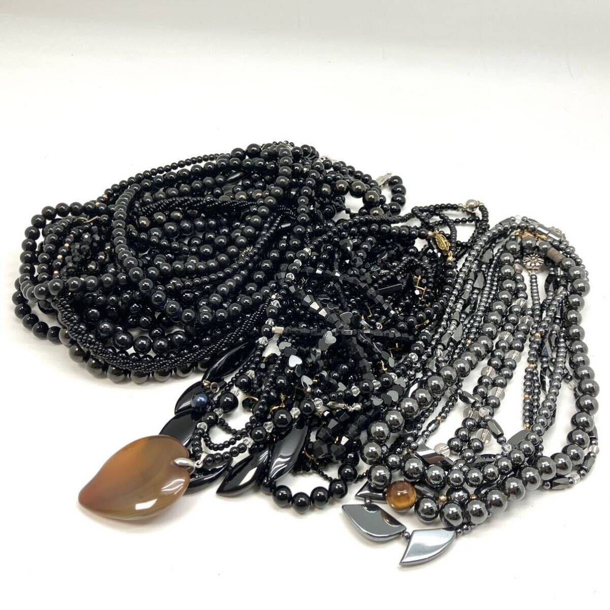 Yahoo!オークション - 大量 [黒ネックレスおまとめ]s 重量約1082.3g ...
