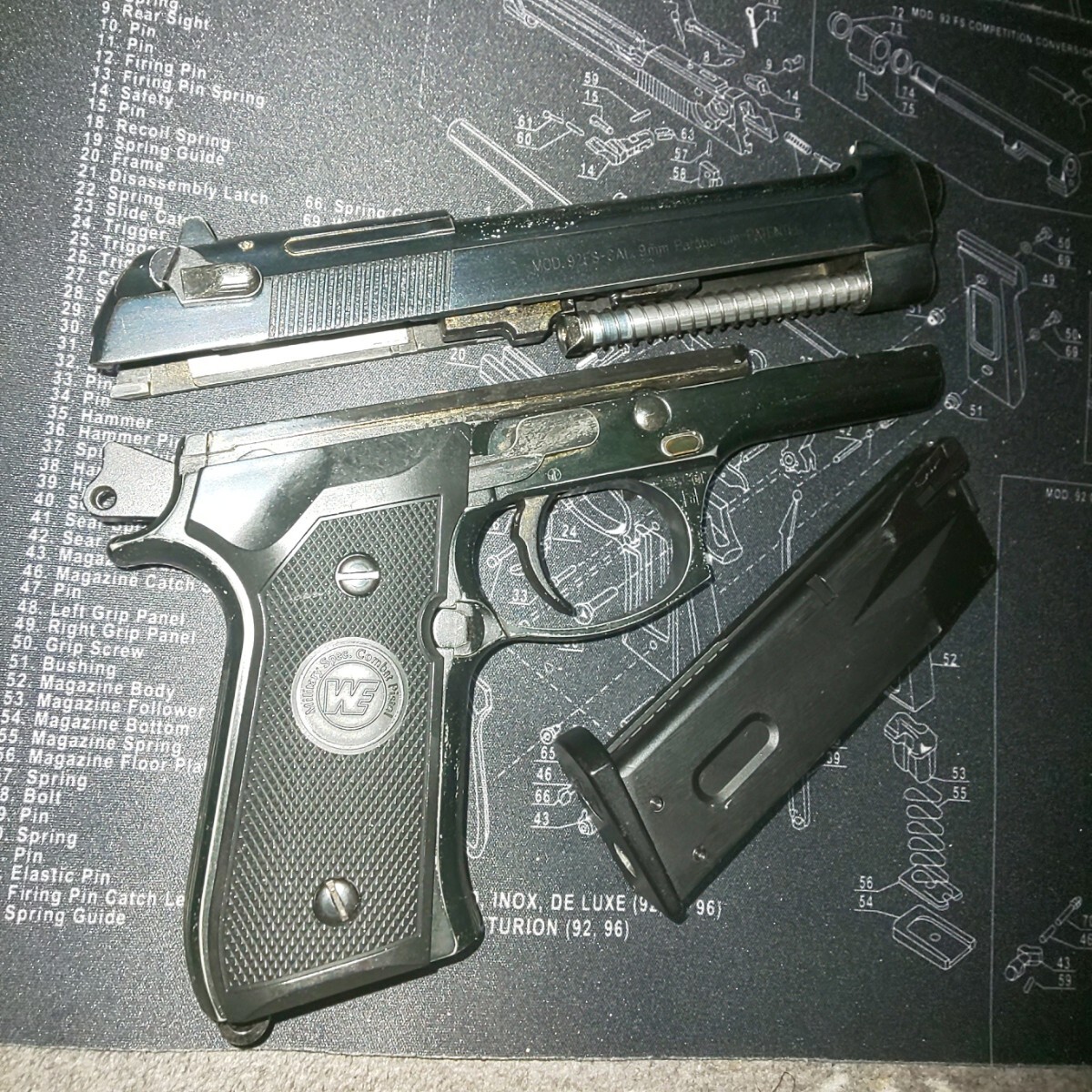 Yahoo!オークション - WE ベレッタM92F ガスブローバック Beretta m92f