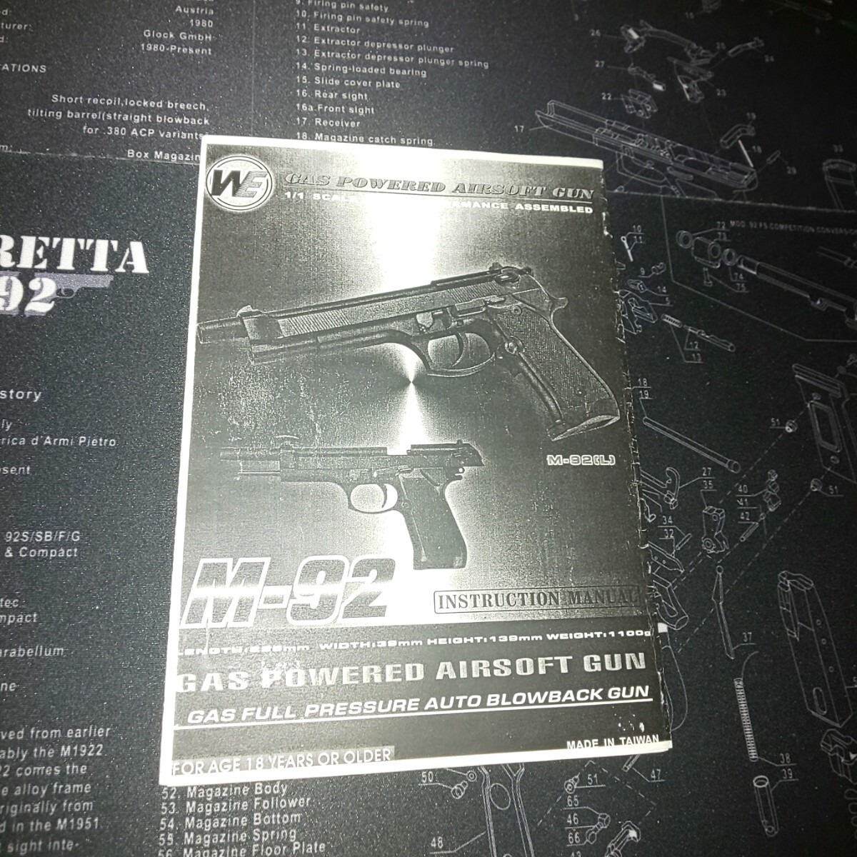 Yahoo!オークション - WE ベレッタM92F ガスブローバック Beretta m92f