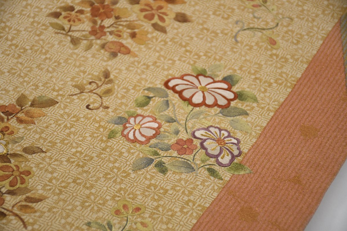 Yahoo!オークション - 名古屋帯 花 金糸 金彩 刺繍 帯丈358cm 着物屋 n...