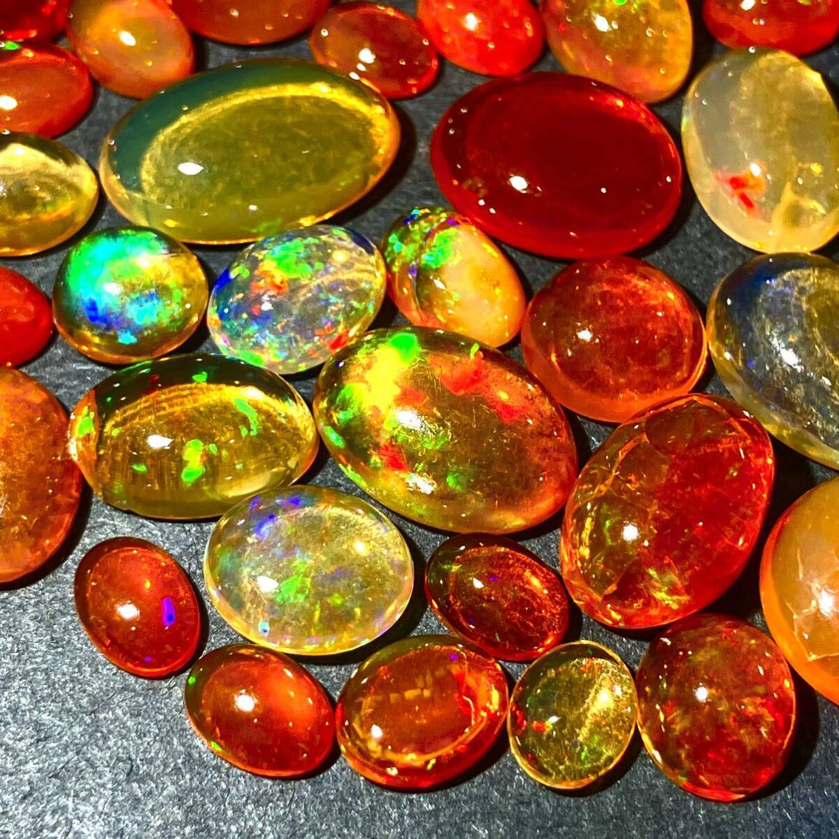 Yahoo!オークション - 遊色効果 [天然ファイアオパールおまとめ56.5ct...