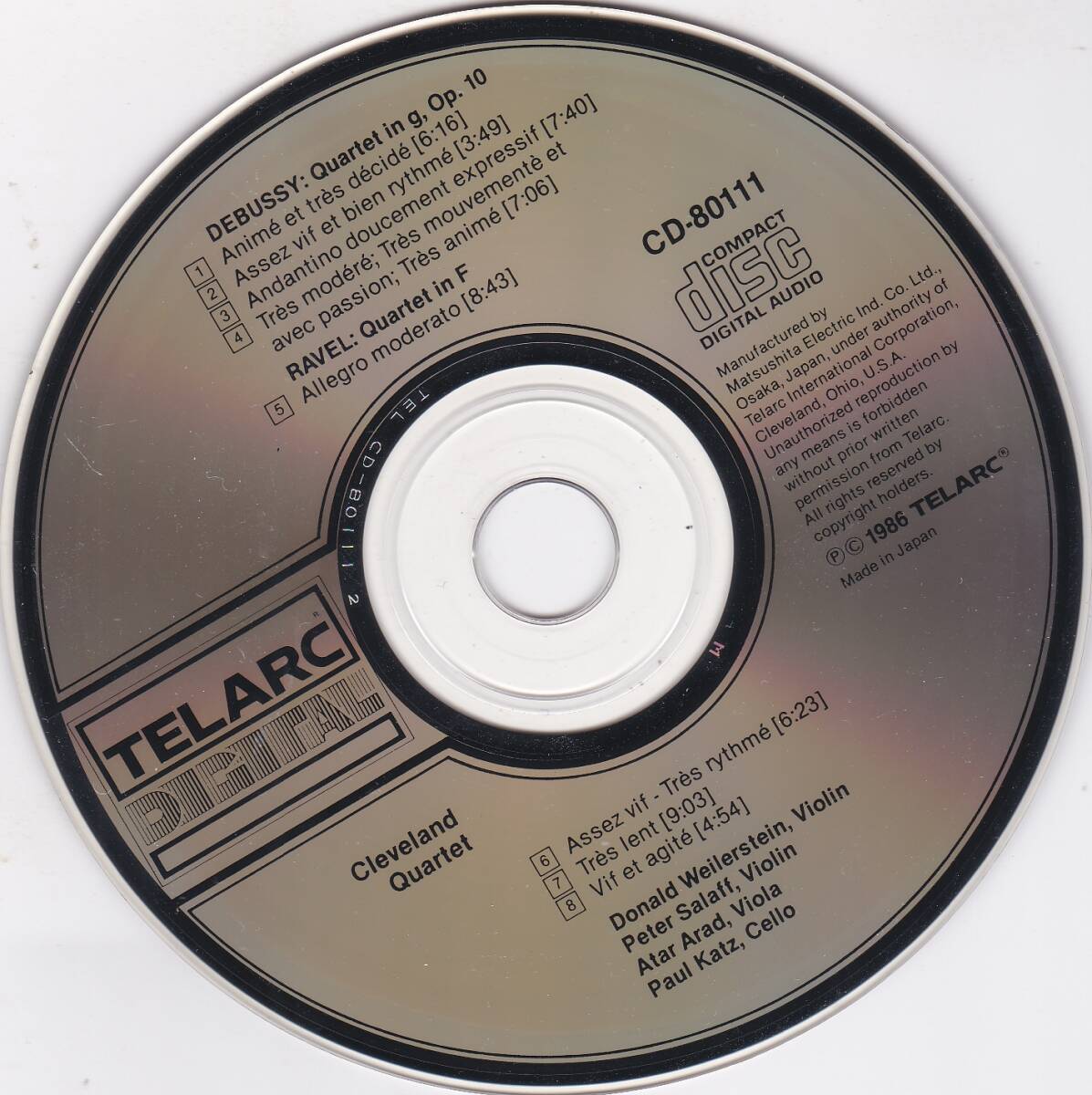 Yahoo!オークション - TELARC初期盤 クリーヴランドSQ ドビュッシー ...