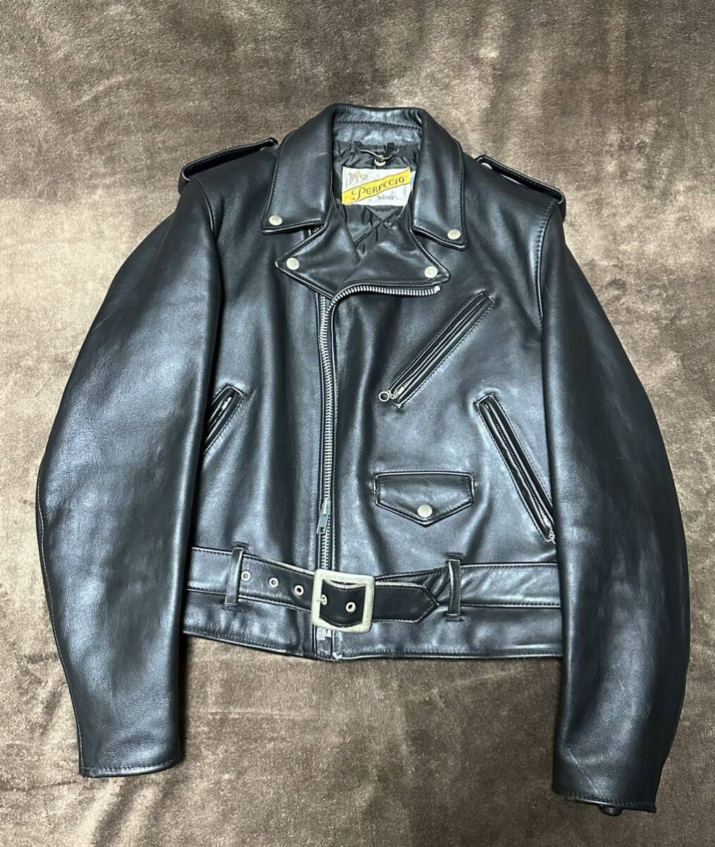 Schott ショット アメリカ製 レザーライダースジャケット 618 USA 40 黒 メンズ L(Lサイズ)｜売買されたオークション情報、yahooの商品情報をアーカイブ公開 ...