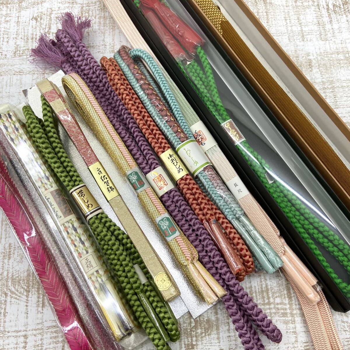 Yahoo!オークション - AB8 全て新品未使用 正絹 帯締め 和装小物 おま...