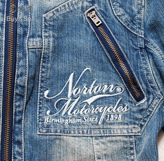 Yahoo!オークション - K102 NORTONノートンデニムジャケットライダース...