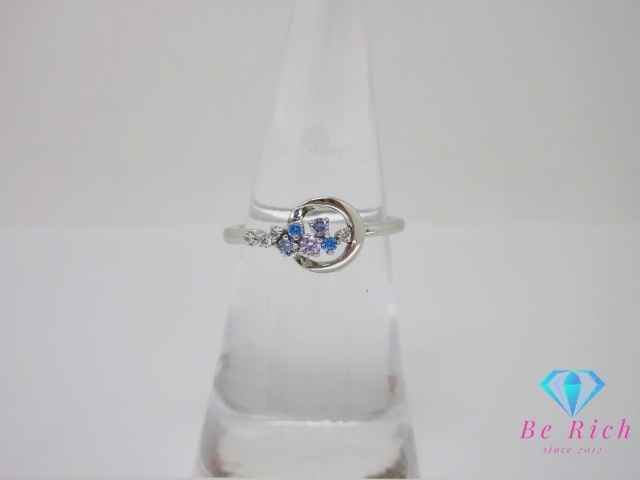 Yahoo!オークション - K10 WG カラーストーン デザイン リング 指輪 10...