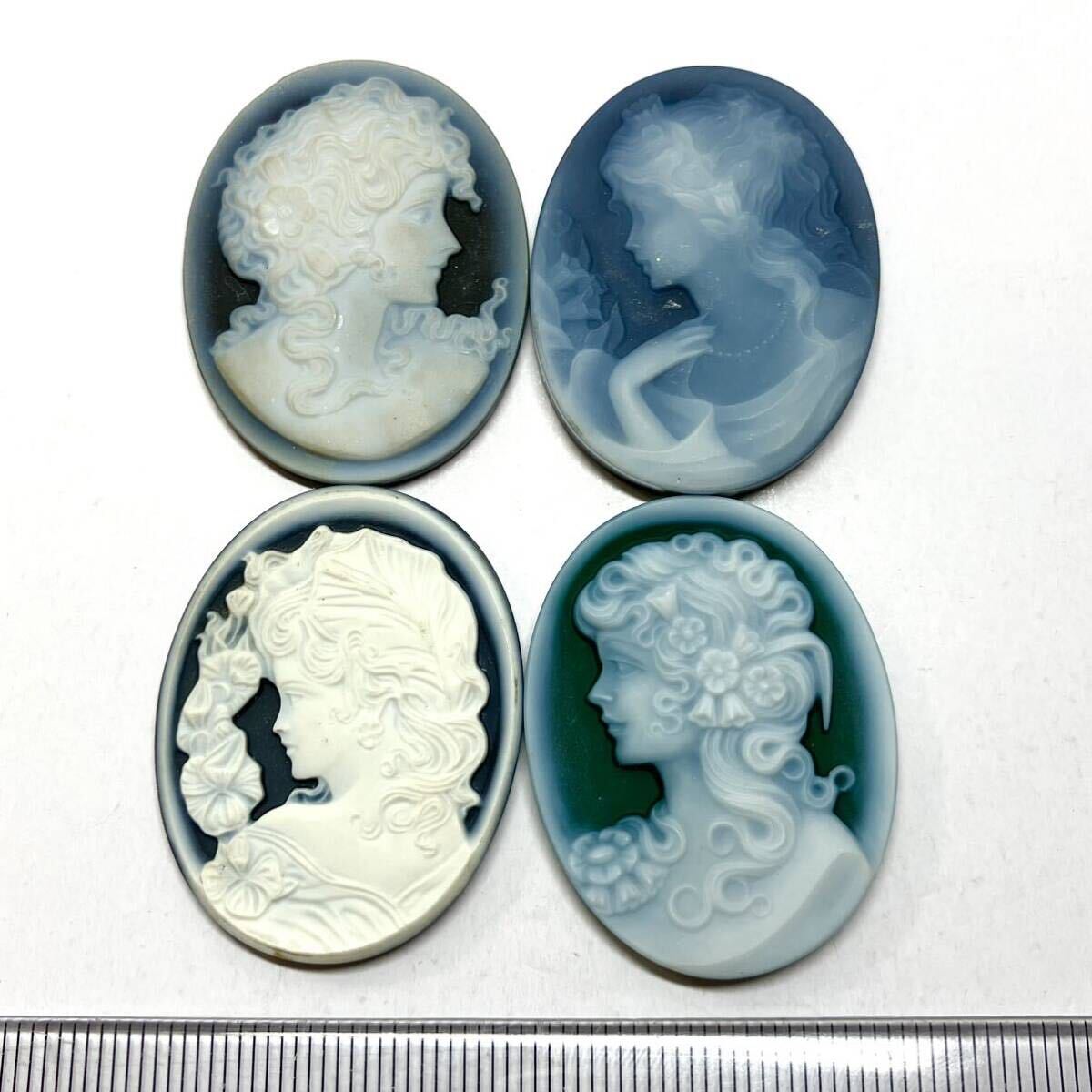 Yahoo!オークション - ストーンカメオ4点まとめ102.5ct S 宝石 ジュエ...