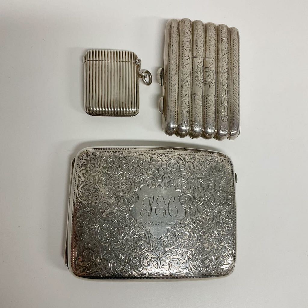 DA0677-60 1916 アンティーク 銀製 スターリングシルバー シガレットケース ライターケース 総重量228g(銀製)｜売買されたオークション情報、yahooの商品情報をアーカイブ ...