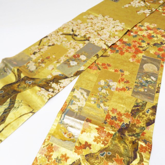 Yahoo!オークション - きもの北條 あさぎ 琳派 本金プラチナ1800口織 ...