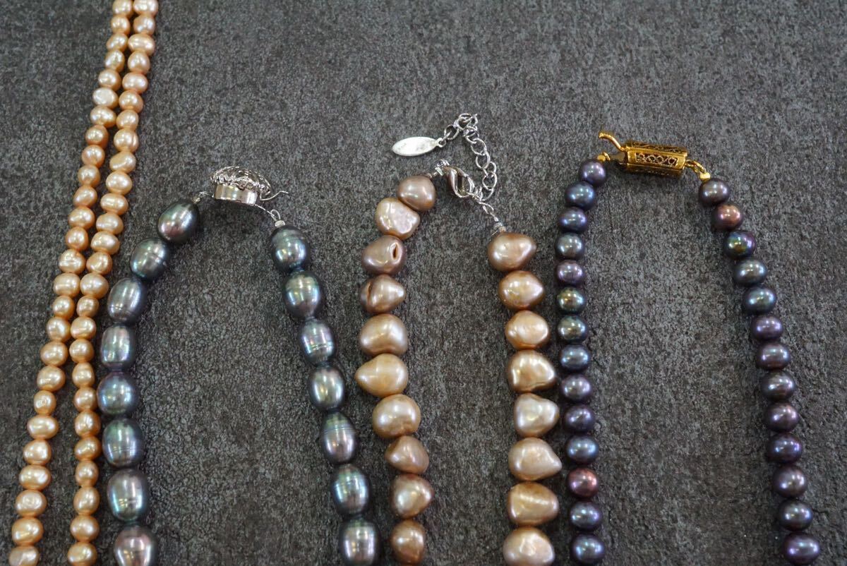 Yahoo!オークション - B328 カラーパール 本真珠 淡水パール ネックレ...