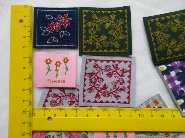 Yahoo!オークション - A30 花刺繍タグ 18個