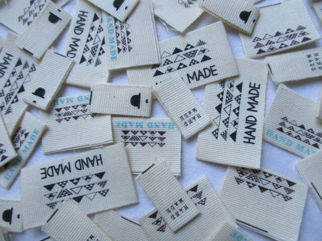 Yahoo!オークション - S55 三角・帽子 Handmade・きなりコットンTag 5...