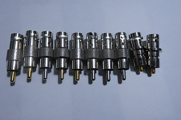 Yahoo!オークション - 同軸コネクター BNC-PをRCA-Pに変換するコネクタ...