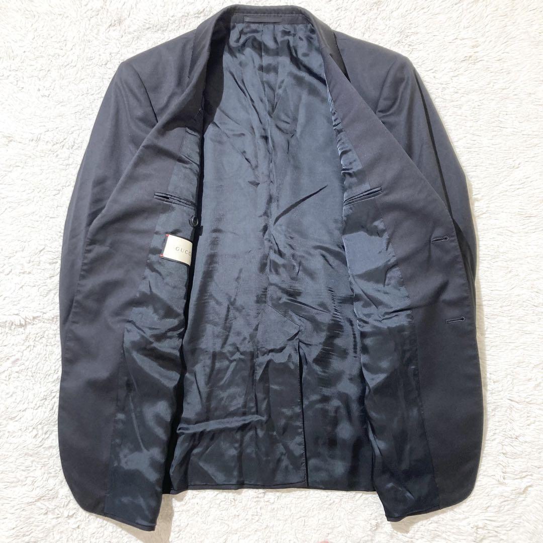 現行☆極美品】GUCCI スーツ セットアップ ブラック 総裏 48 L 現行☆極美品】GUCCI スーツ セットアップ ブラック 総裏 48 L
