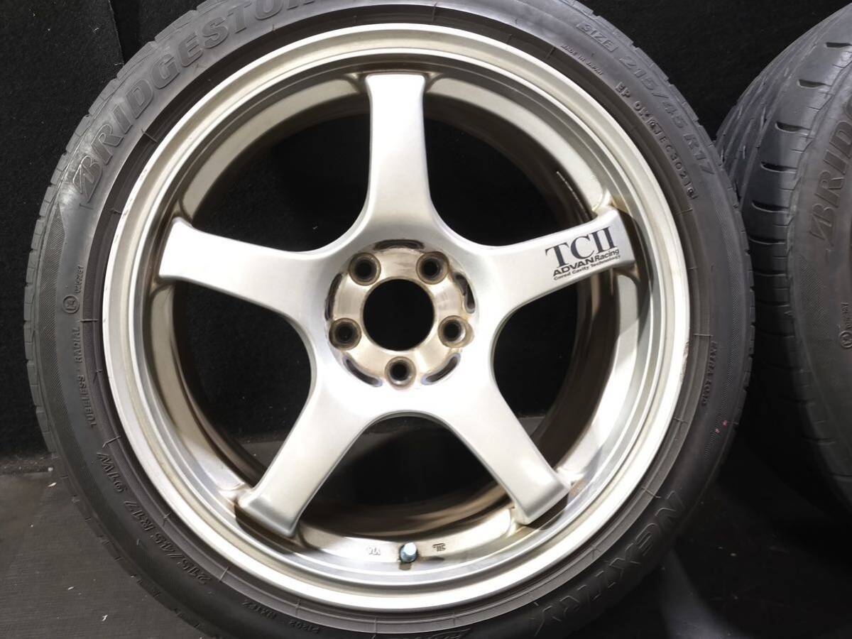 ADVAN RACING TC2 17インチ 7.5J+48 PCD100-5H ホイール4本 215/45R17 アドバンレーシング 86 BRZ プリウス インプレッサ レガシィ ...