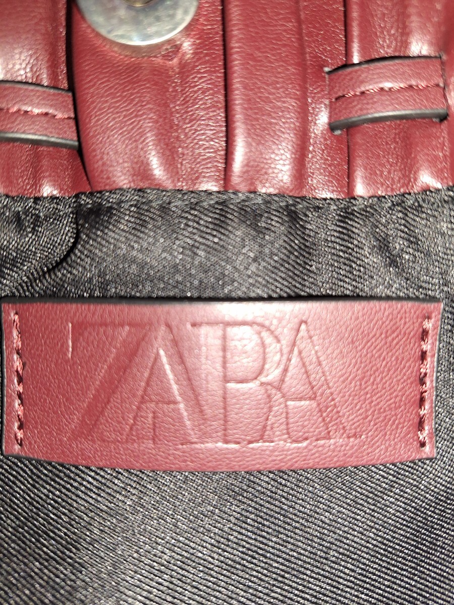 Yahoo!オークション - ZARA 2wayプリーツ バッグ ボルドー