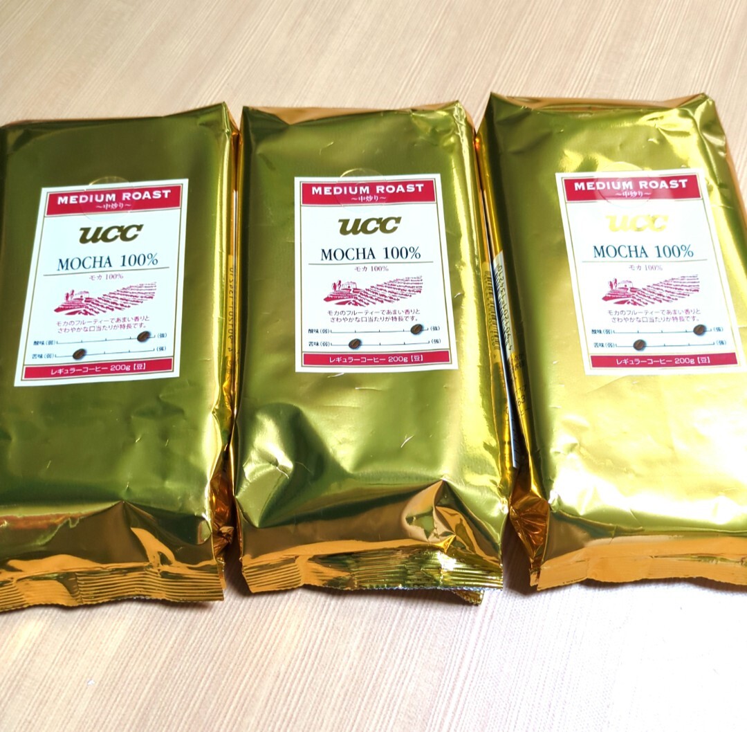 Yahoo!オークション - UCC モカ100% ミディアムロースト 中炒り豆 200g...