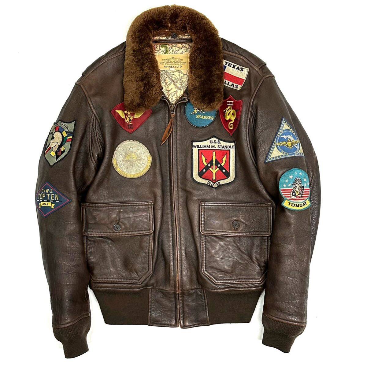 AVIREX 6181013 羊革 フライトジャケット G-1 XL ブラウン ワッペン アヴィレックス TOPGUNモデル(XLサイズ以上)｜売買されたオークション情報、yahooの商品情報 ...