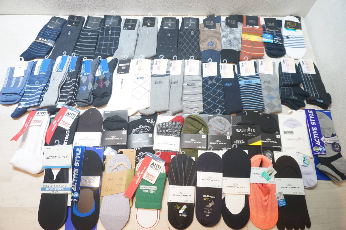 Yahoo!オークション - 【J25.O】大量 まとめ売り メンズ 靴下 他 約51...