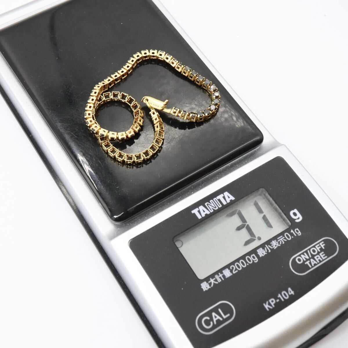 Yahoo!オークション - 豪華 2.66ct K18 ブラックダイヤモンドブレスレ...
