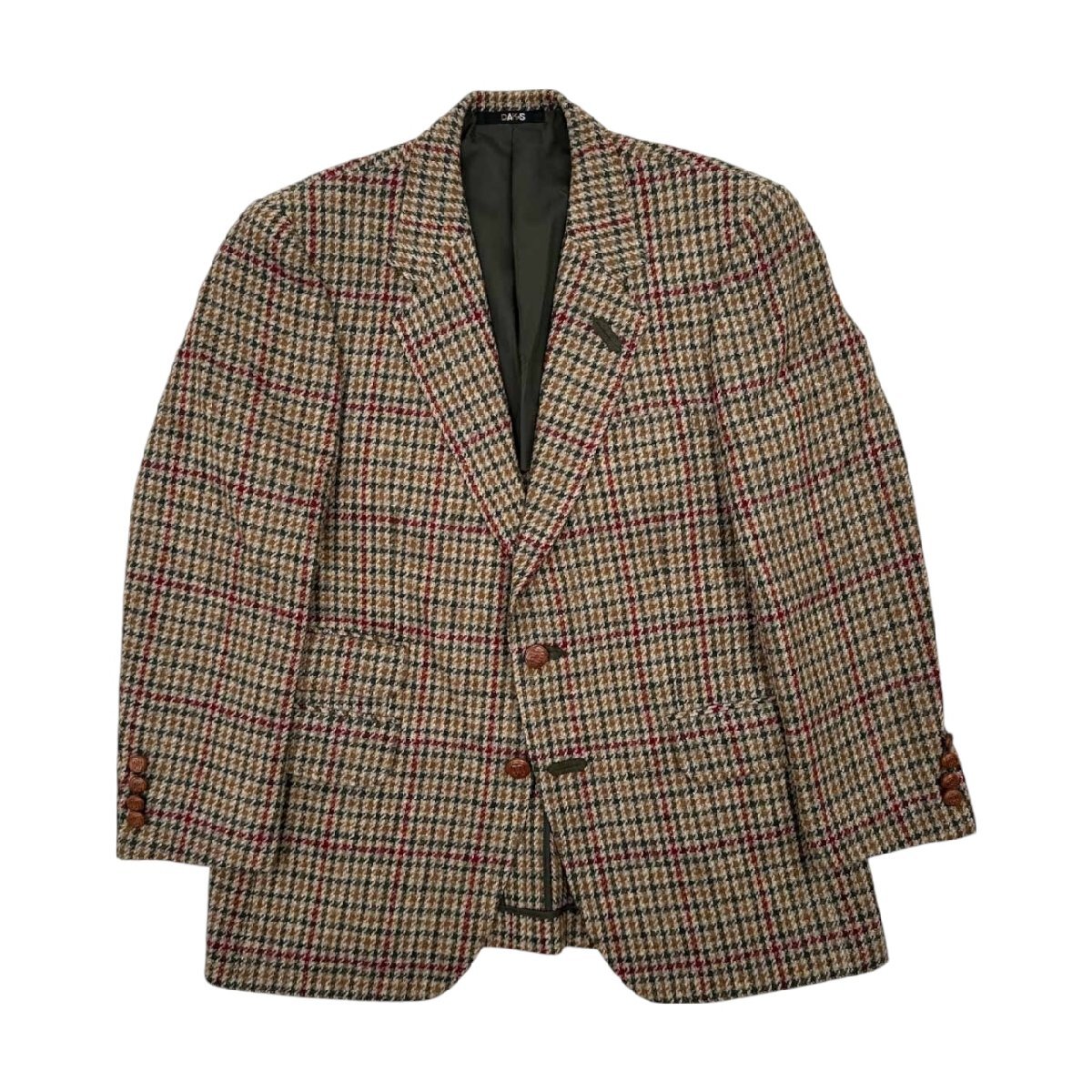 Yahoo!オークション - 革ボタン DAKS ダックス マルチチェック柄 2B テ...