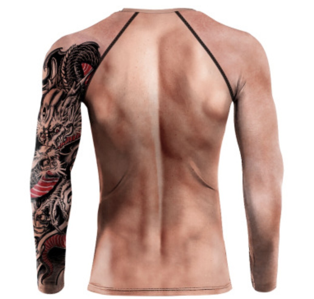 Yahoo!オークション - 3DTシャツ ロングTシャツ タトゥーTシャツ おも...