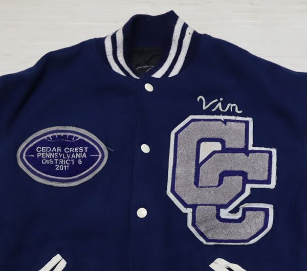 Yahoo!オークション - WJ19袖革スタジャンUNKNOWNアメリカ古着アメリカ...