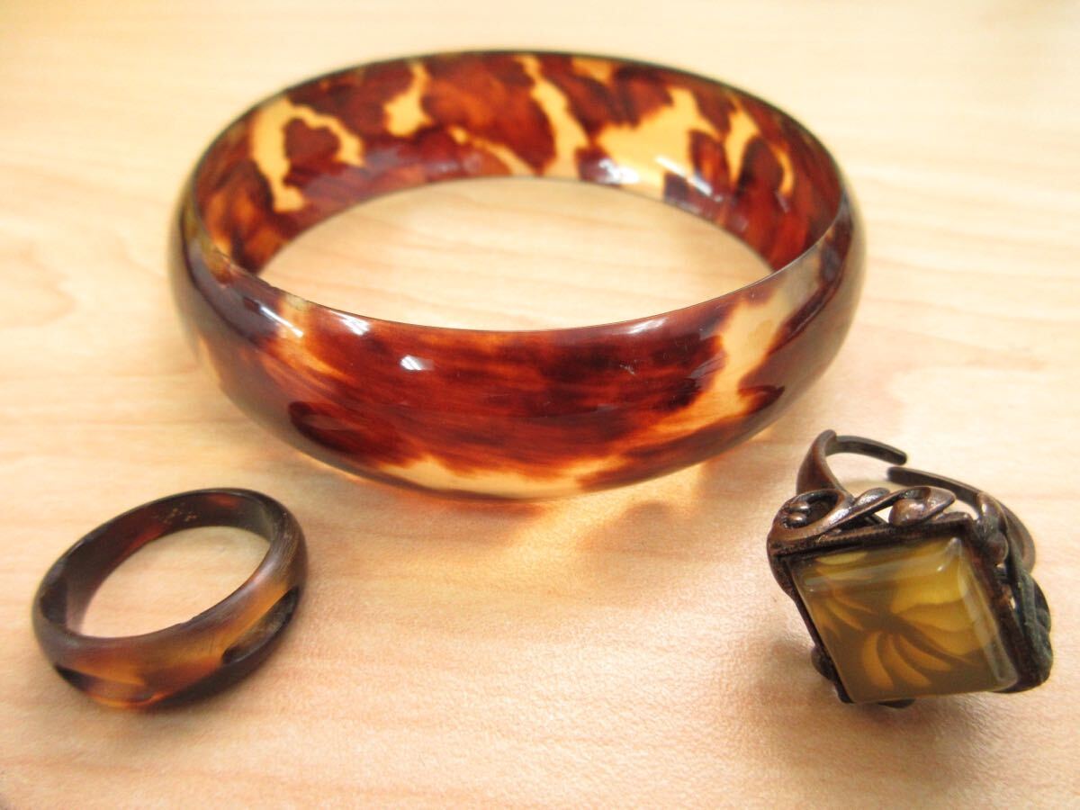 C38 鼈甲 ベッコウ べっ甲 張りべっ甲 リング 指輪 バングル ヴィンテージ ビンテージ アクセサリー 大量 まとめ売り まとめ TIA(べっ甲)｜売買されたオークション情報、yahooの ...
