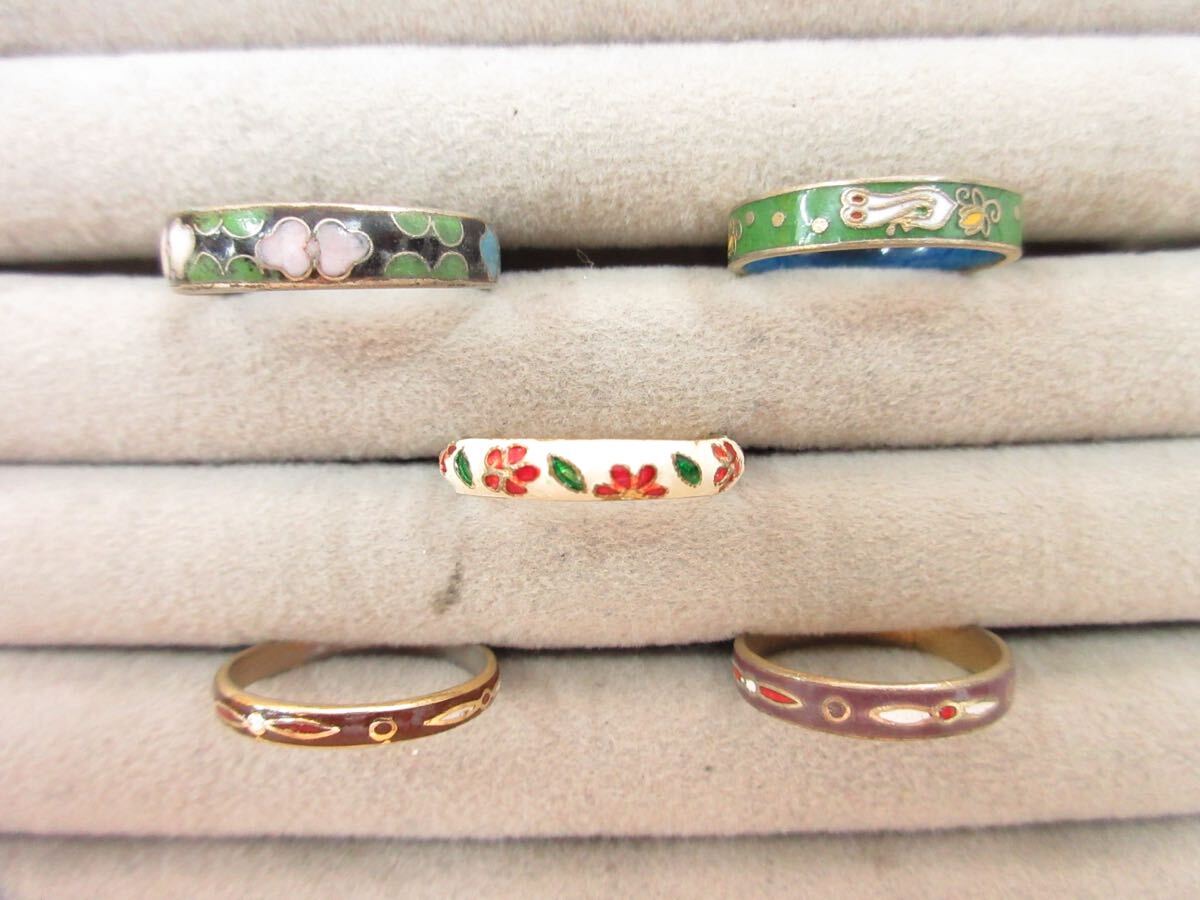 Yahoo!オークション - 【E59】焼き物 焼き物系 七宝焼 など 指輪 リン...