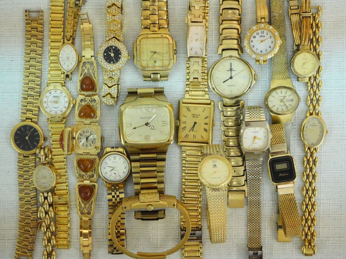 Yahoo!オークション - 【Y17】 60サイズ ゴールドカラー 腕時計 時計 ...