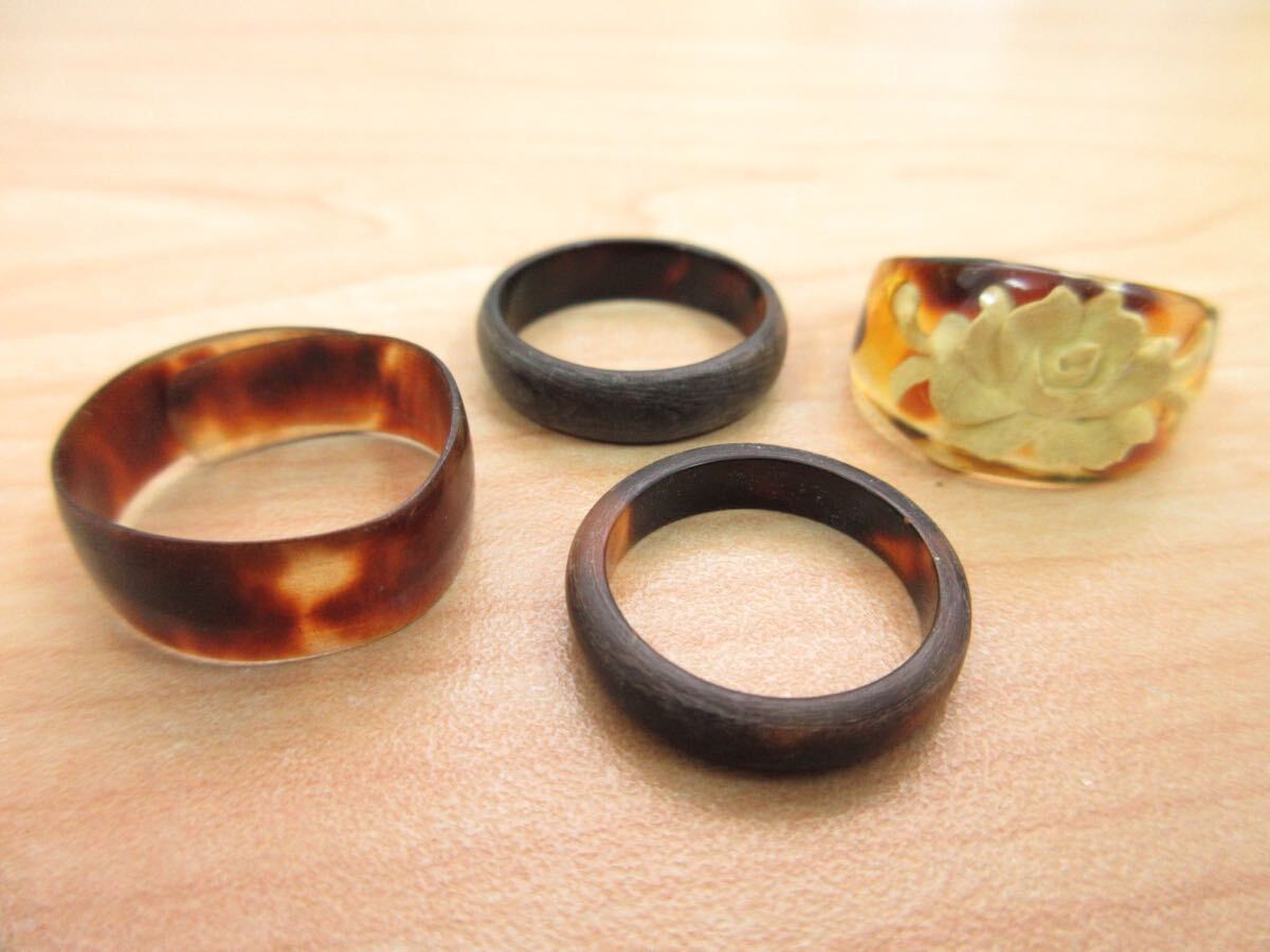 Yahoo!オークション - 【D84】鼈甲 ベッコウ べっ甲 張りべっ甲 指輪 ...