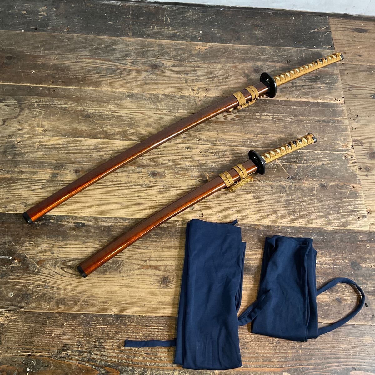 Yahoo!オークション - H08/模造刀 日本刀 2本セット 模造刀 茶塗 短刀 ...