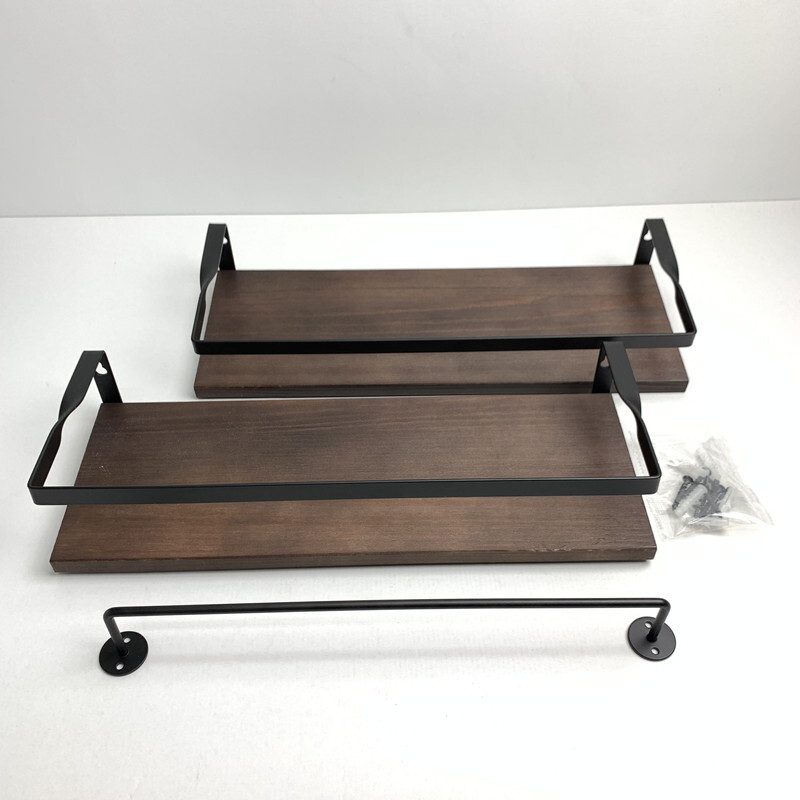 Yahoo!オークション - FUZ 【未使用品】 ウォールシェルフ 壁掛け棚 木...