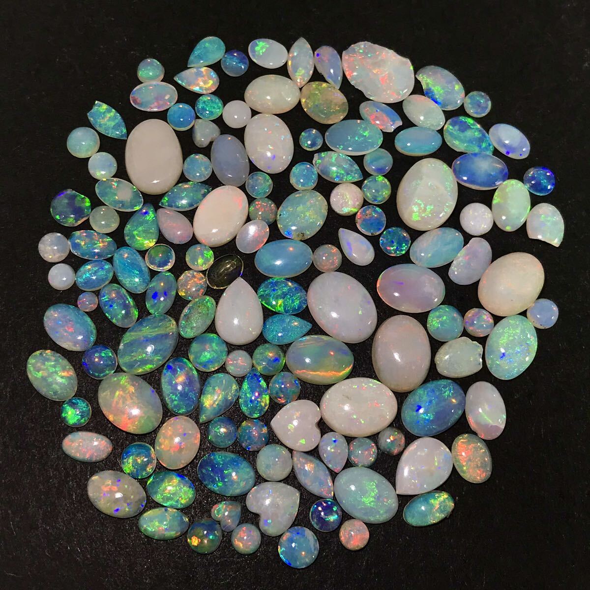 Yahoo!オークション - 小粒 遊色効果 (天然オパールおまとめ)s 25.5ct ...