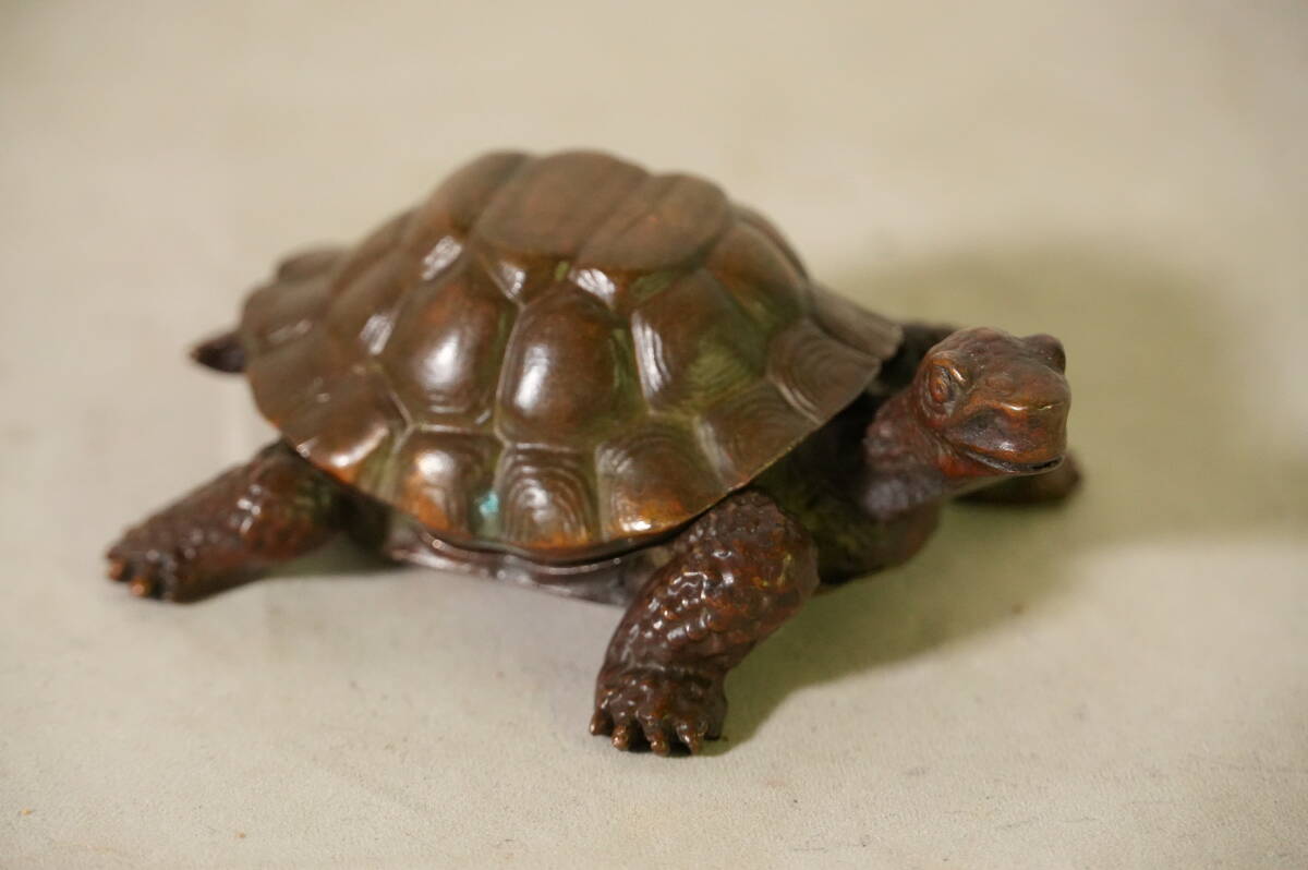 Yahoo!オークション - T581 中国 唐銅 亀香合 福財聚納 香道具 茶...