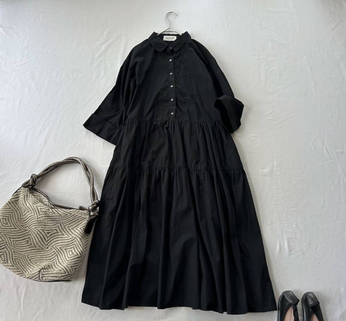 Yahoo!オークション - フェリシモ MEDE 19F ふんわりティアードワンピ...