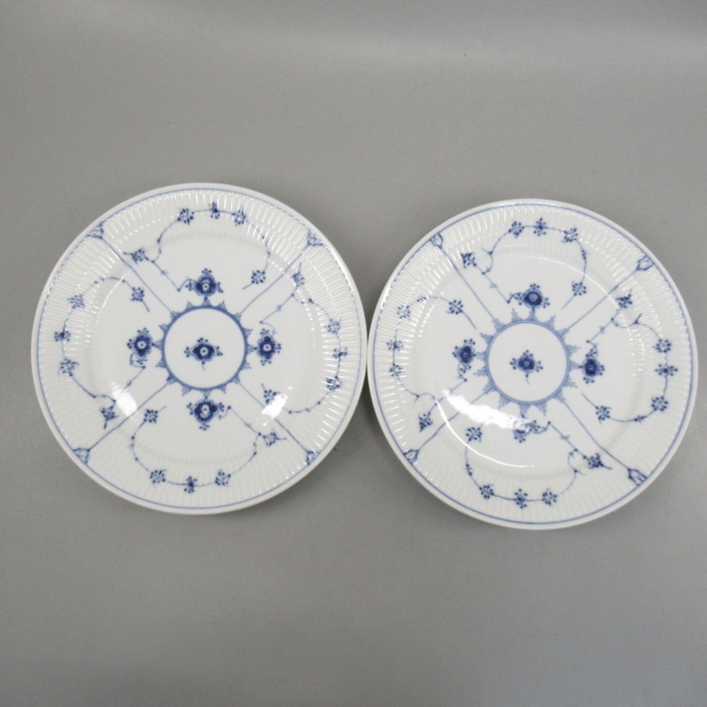 1円〜 Royal Copenhagen ロイヤルコペンハーゲン ブルーフルーテッド プレイン 25cm プレート 4点 プレート 121-3017853 O商品(ロイヤルコペンハーゲン ...