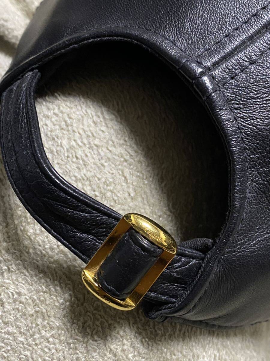 セリーヌ オールレザー ベースボールキャップ 黒 L celine セリーヌ オールレザー ベースボールキャップ 黒 L celine