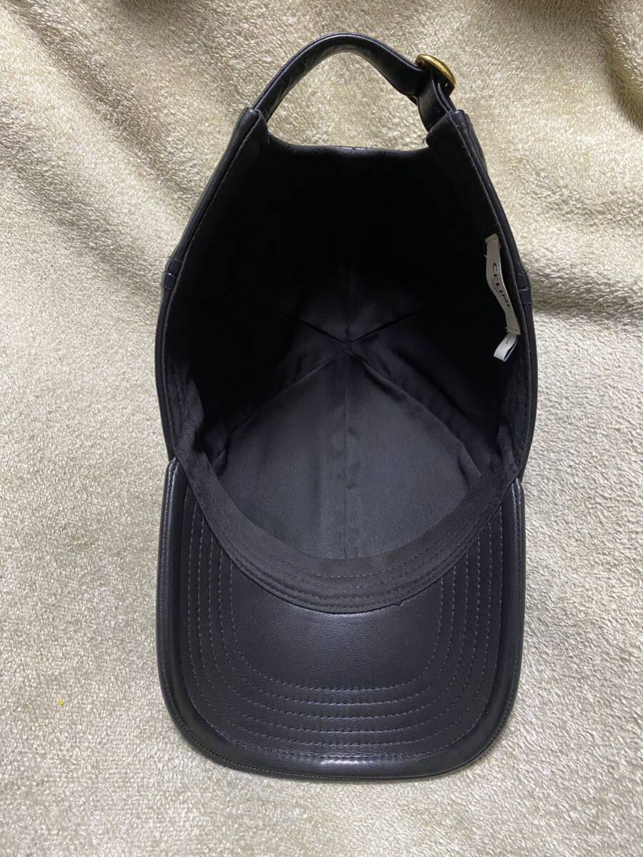 セリーヌ オールレザー ベースボールキャップ 黒 L celine セリーヌ オールレザー ベースボールキャップ 黒 L celine