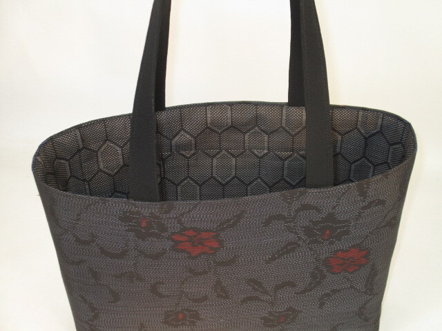 Yahoo!オークション - 古布 正絹大島紬花柄たっぷりトートバッグ