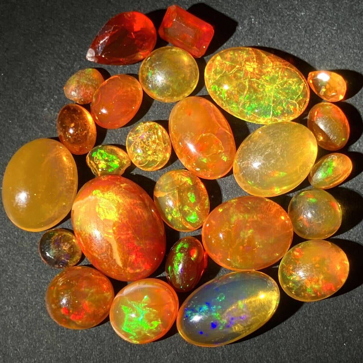 Yahoo!オークション - 遊色効果 天然ファイアオパールおまとめ42.5ct...